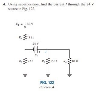 Solved Using superposition, find the current I through the | Chegg.com