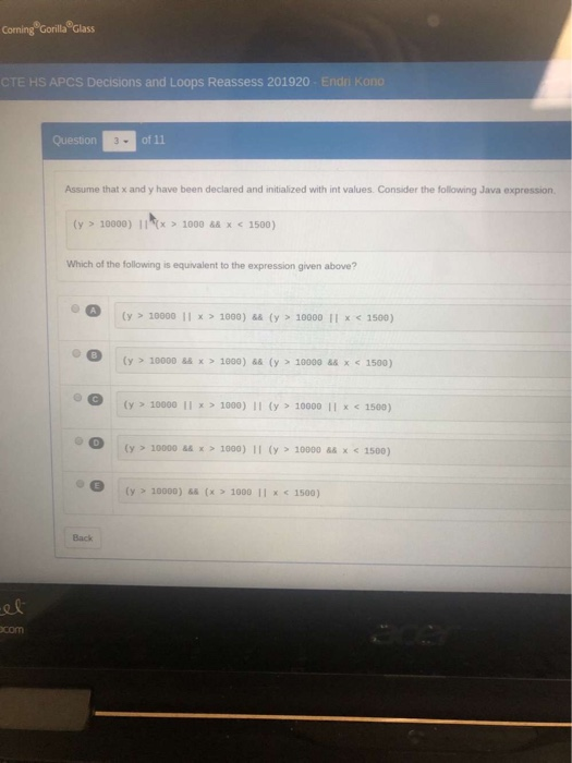 Solved Coming Gorilla®Glass CTE HS APCS Decisions and Loops | Chegg.com