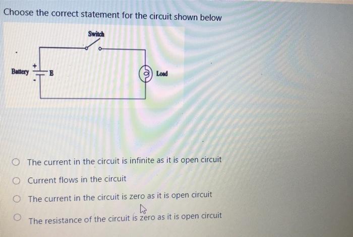 Solved Choose the correct statement for the circuit shown | Chegg.com