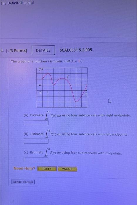 Solved The graph of a function f is given. (Let a=1.) (a) | Chegg.com