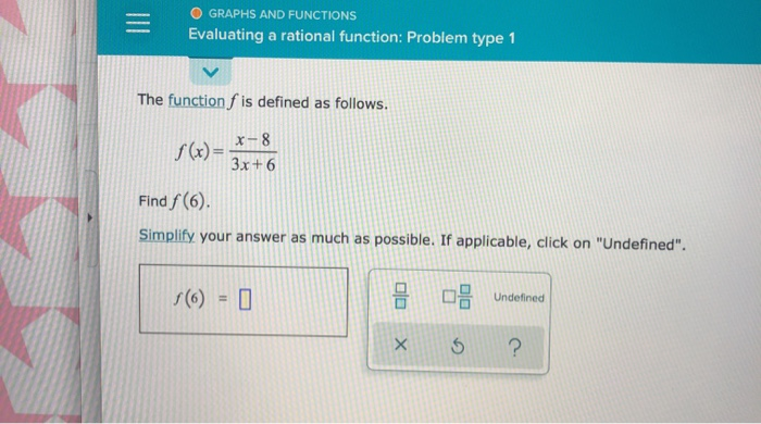 Solved GRAPHS AND FUNCTIONS Evaluating a rational function: | Chegg.com