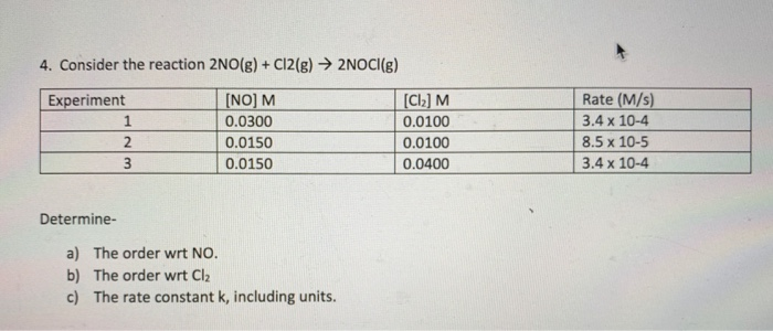 Solved 3. For the reaction 2A + B + C + 2D, the rate law is | Chegg.com