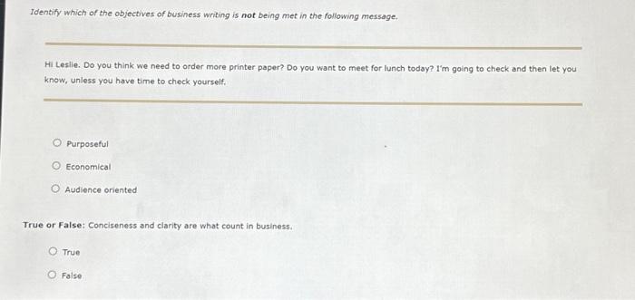 2. The Basics of Business Writing Writing in a | Chegg.com