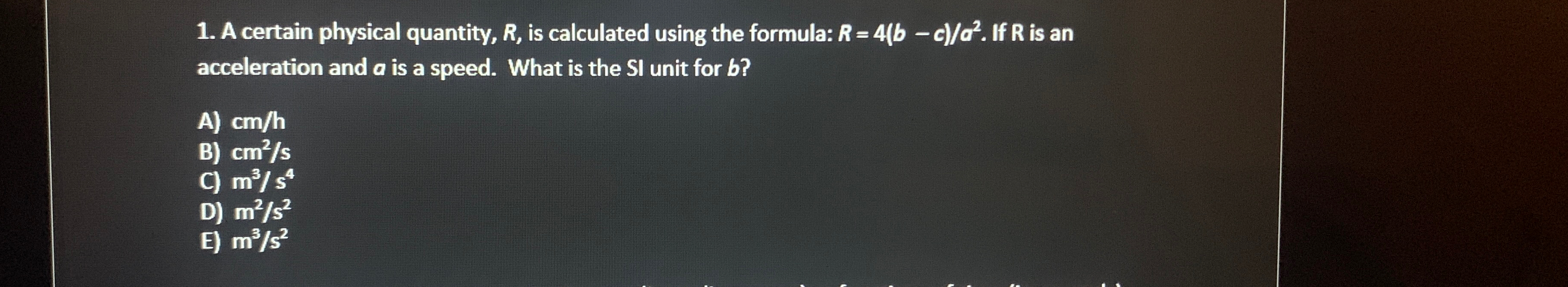 Solved A certain physical quantity, R, ﻿is calculated using | Chegg.com