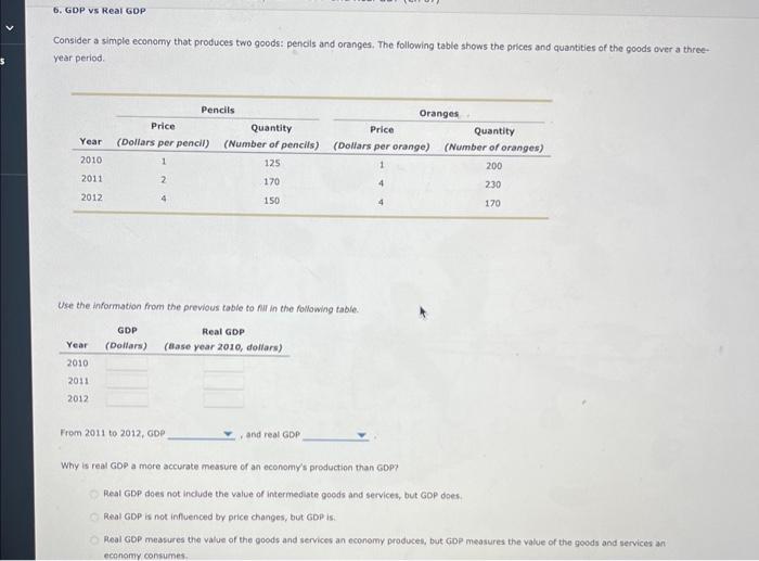 Solved Consider a simple economy that produces two goods: | Chegg.com