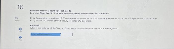Problem: Module 3 Textbook Problem 16 Learning | Chegg.com