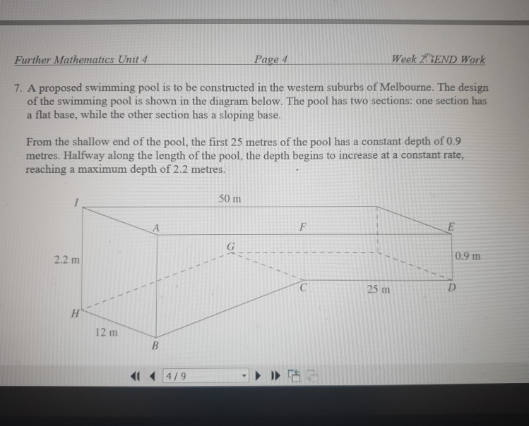 Solved Further Mathematics Unit 4 Page 4 Week 2 BEND Work 7. | Chegg.com