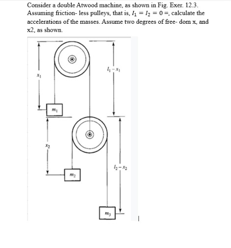 Consider a double Atwood machine, as shown in Fig. | Chegg.com