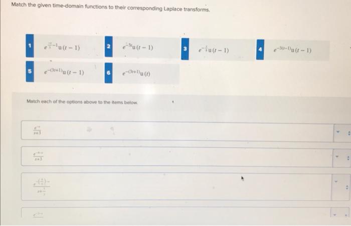 Solved Match the given time-domain functions to their | Chegg.com