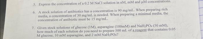 Solved 6. A stock solution of antibiotics has a | Chegg.com