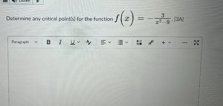 Solved Determine any critical point(s) ﻿for the function | Chegg.com