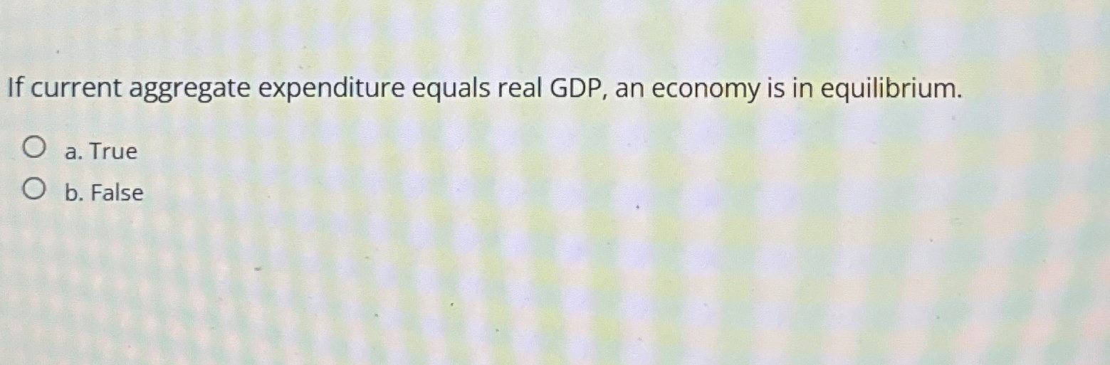 Solved If current aggregate expenditure equals real GDP, ﻿an | Chegg.com