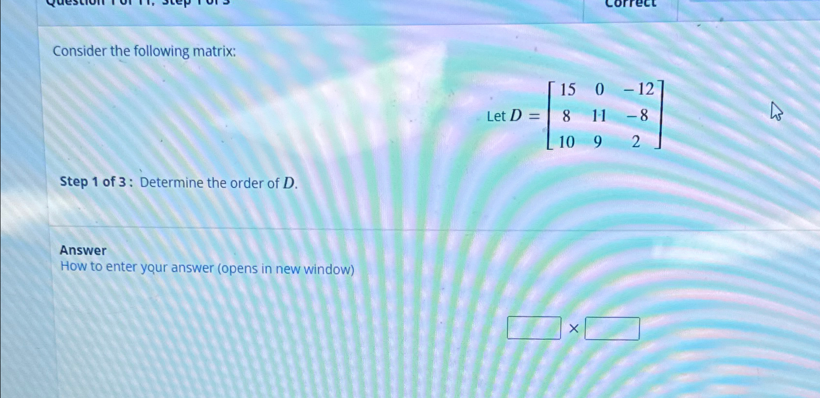 Solved Consider the following matrix: ﻿Let | Chegg.com