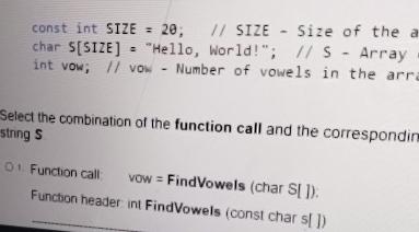 Solved const int SIZE =20; // ﻿SIZE - ﻿Size of the char | Chegg.com