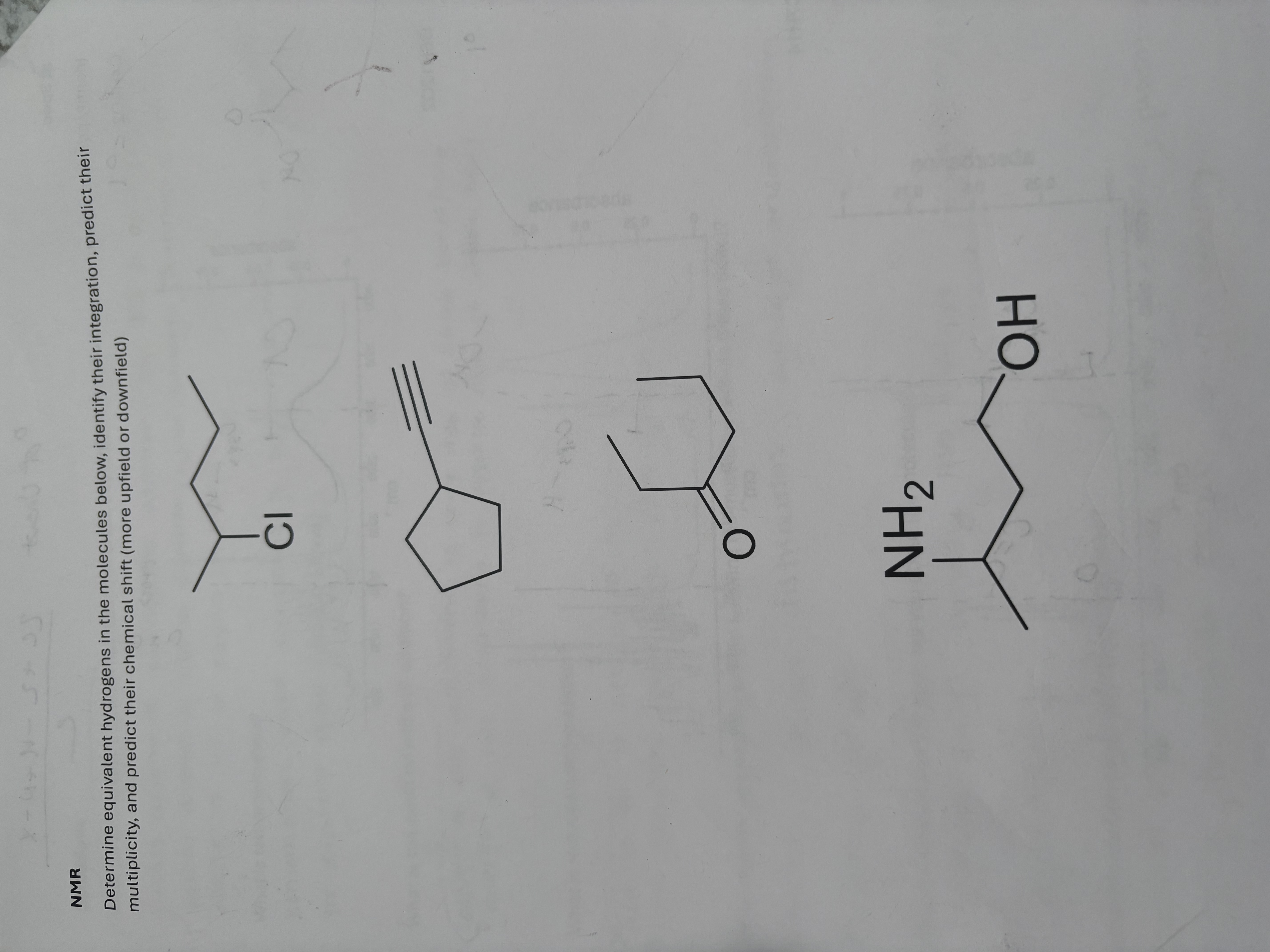 Solved NMRDetermine equivalent hydrogens in the molecules | Chegg.com