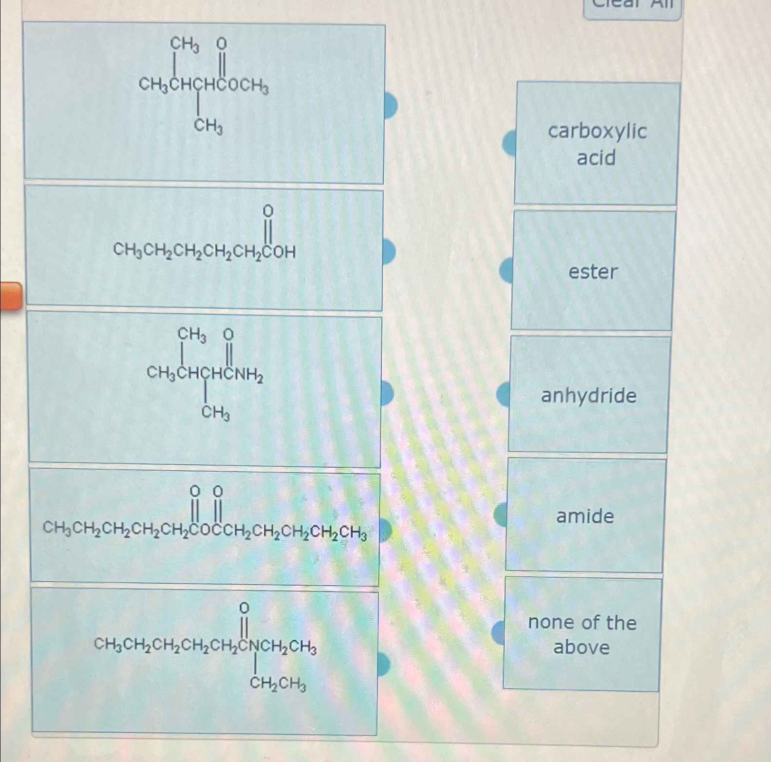 Solved Match each structural formula on the keft to a genral | Chegg.com