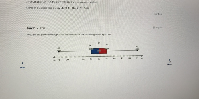 Solved LOS Box plot from the given data. Use the | Chegg.com