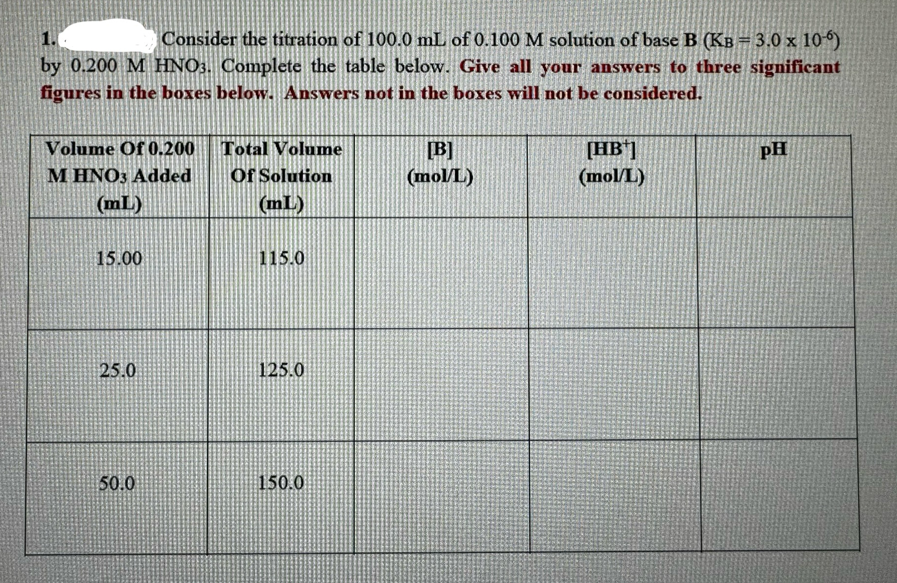 Solved Consider the titration of 100.0mL ﻿of 0.100M | Chegg.com