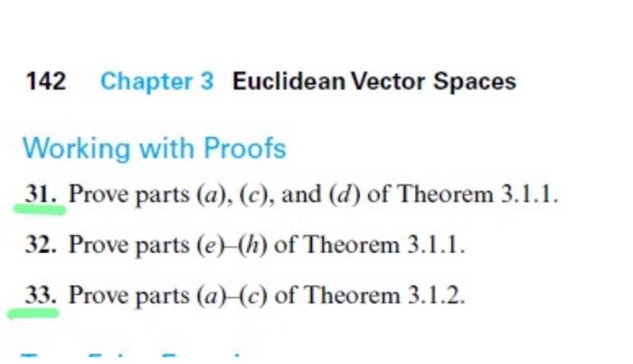 Solved 142 Chapter 3 Euclidean Vector Spaces Working with | Chegg.com