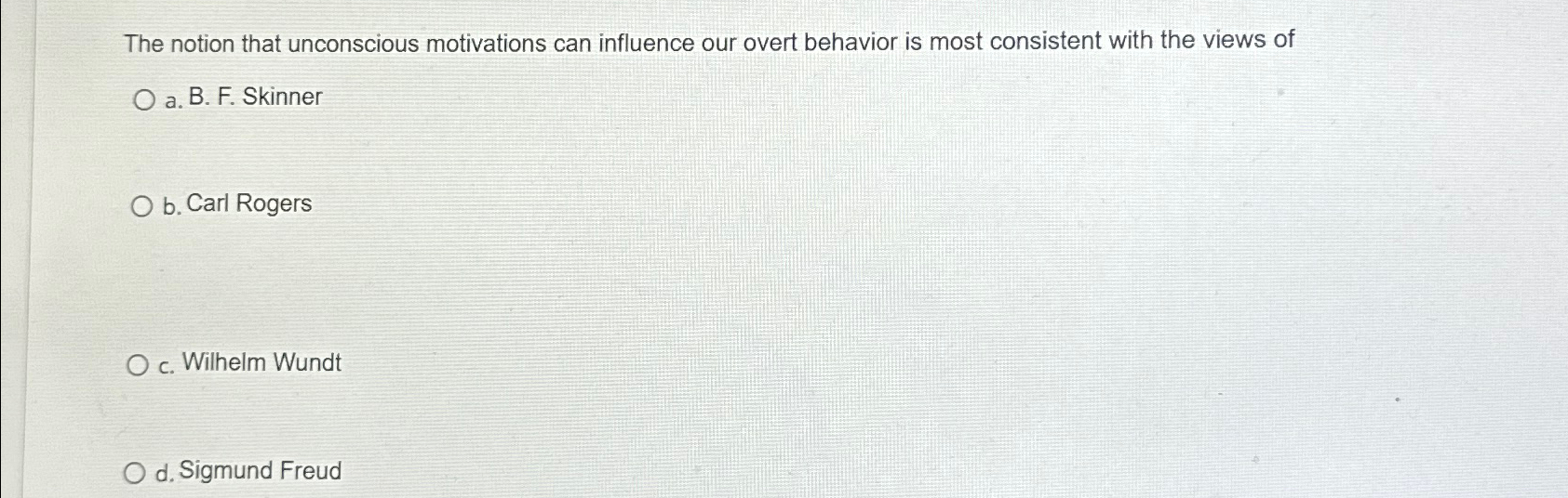 Solved The notion that unconscious motivations can influence | Chegg.com