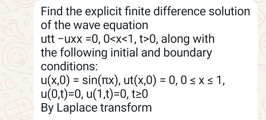 Solved Find the explicit finite difference solution of the | Chegg.com