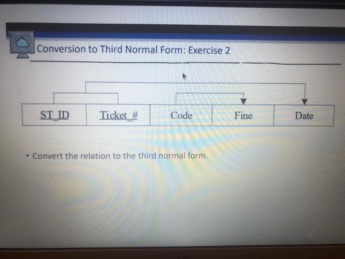 Solved Conversion to Third Normal Form: Exercise 2 ST_ID | Chegg.com