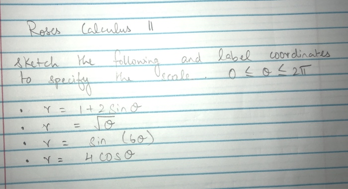 Solved Roses Calculus ll I sketch the to specify following | Chegg.com