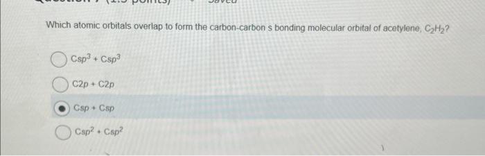 Solved Which Atomic Orbitals Overlap To Form The