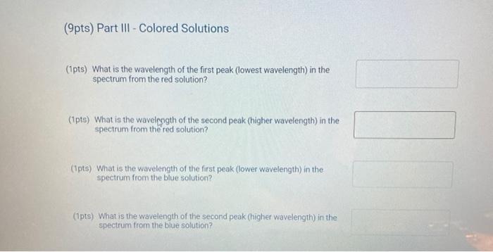 (7.5pts) Part I - Study the Spectra Table view List | Chegg.com