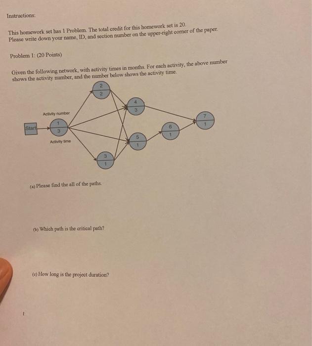 Solved Instructions This Homework Set Has 1 Problem The