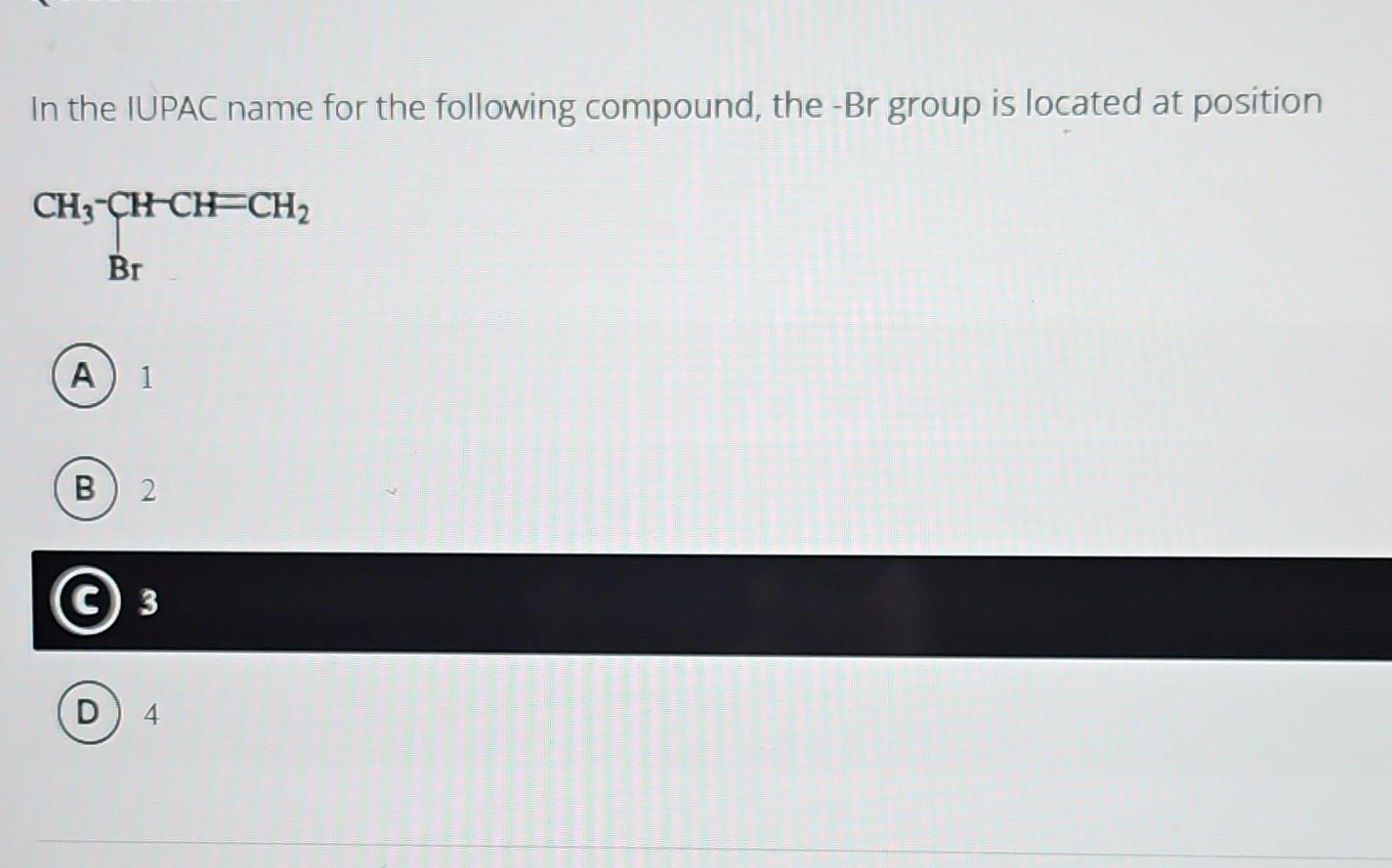 Solved In the IUPAC name for the following compound, the - | Chegg.com