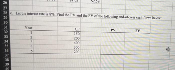 Solved how will i find the PV and FV table using excel | Chegg.com
