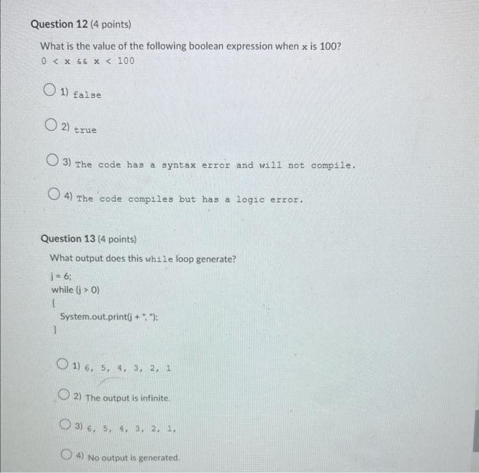 Solved What is the value of the following boolean expression | Chegg.com