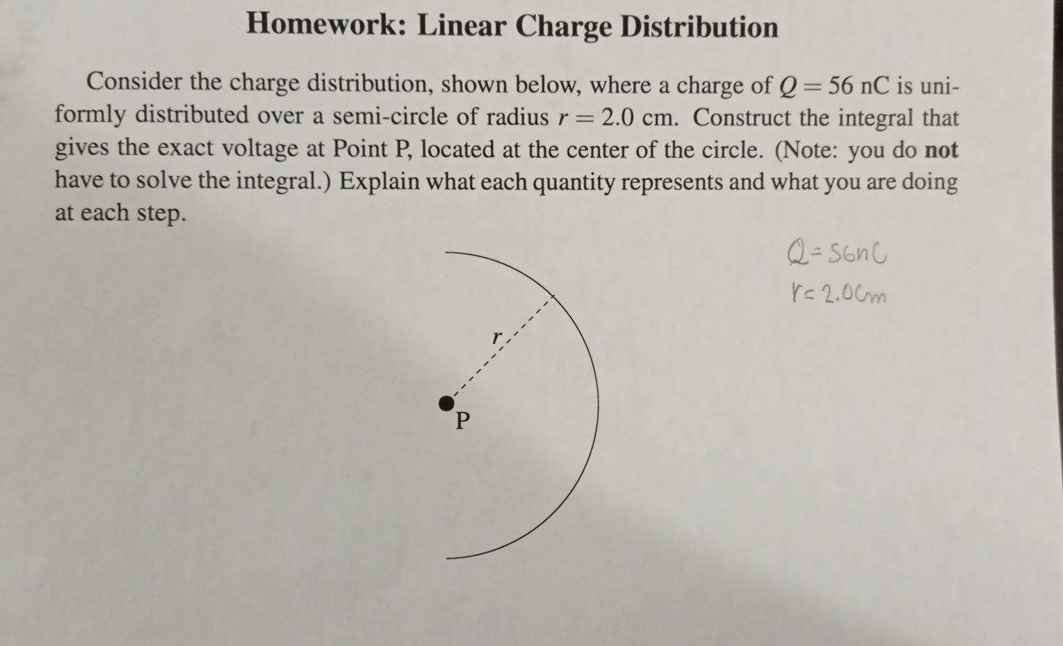 Solved Homework: Linear Charge Distribution Consider the | Chegg.com