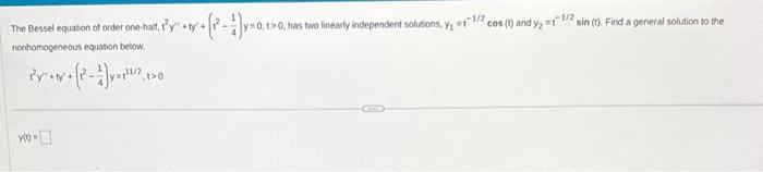 Solved nonhomogeneous equation below. | Chegg.com