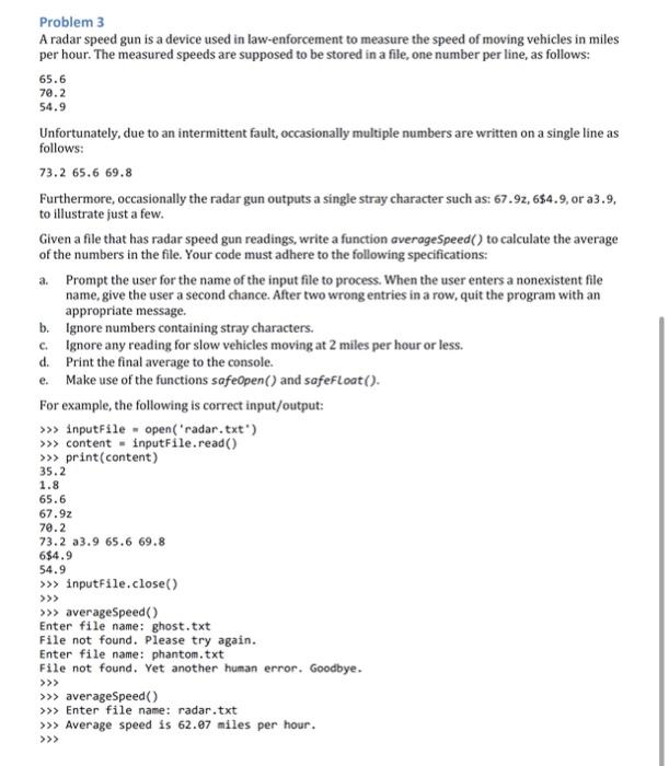 Solved Problem 3 A radar speed gun is a device used in | Chegg.com