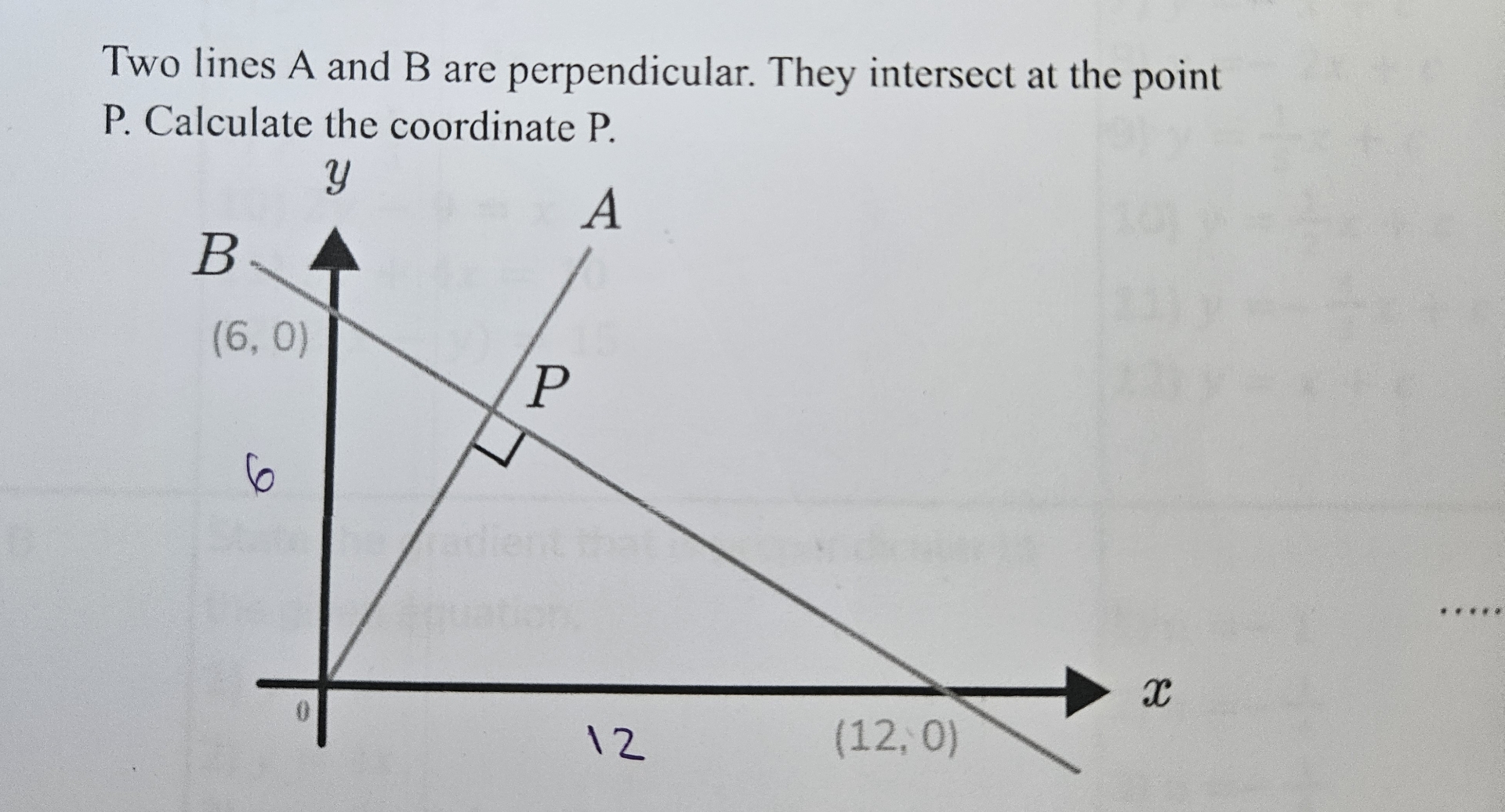 Solved Two lines A and B are perpendicular. They intersect | Chegg.com
