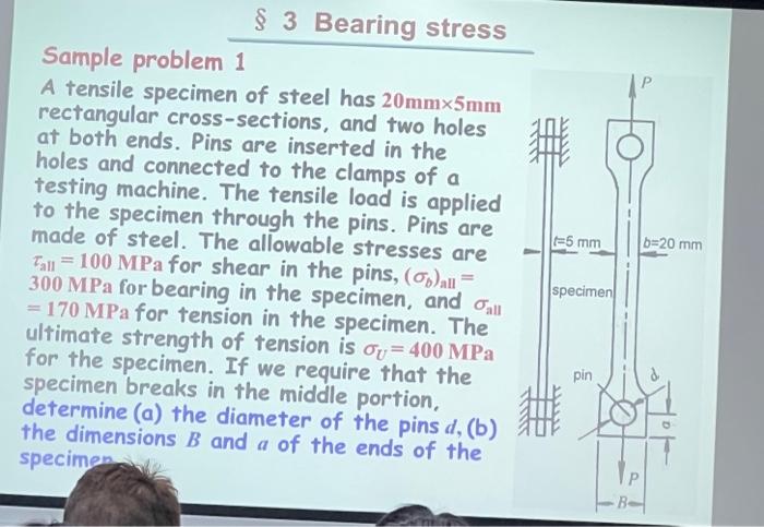 Sample problem 1 A tensile specimen of steel has 20 | Chegg.com
