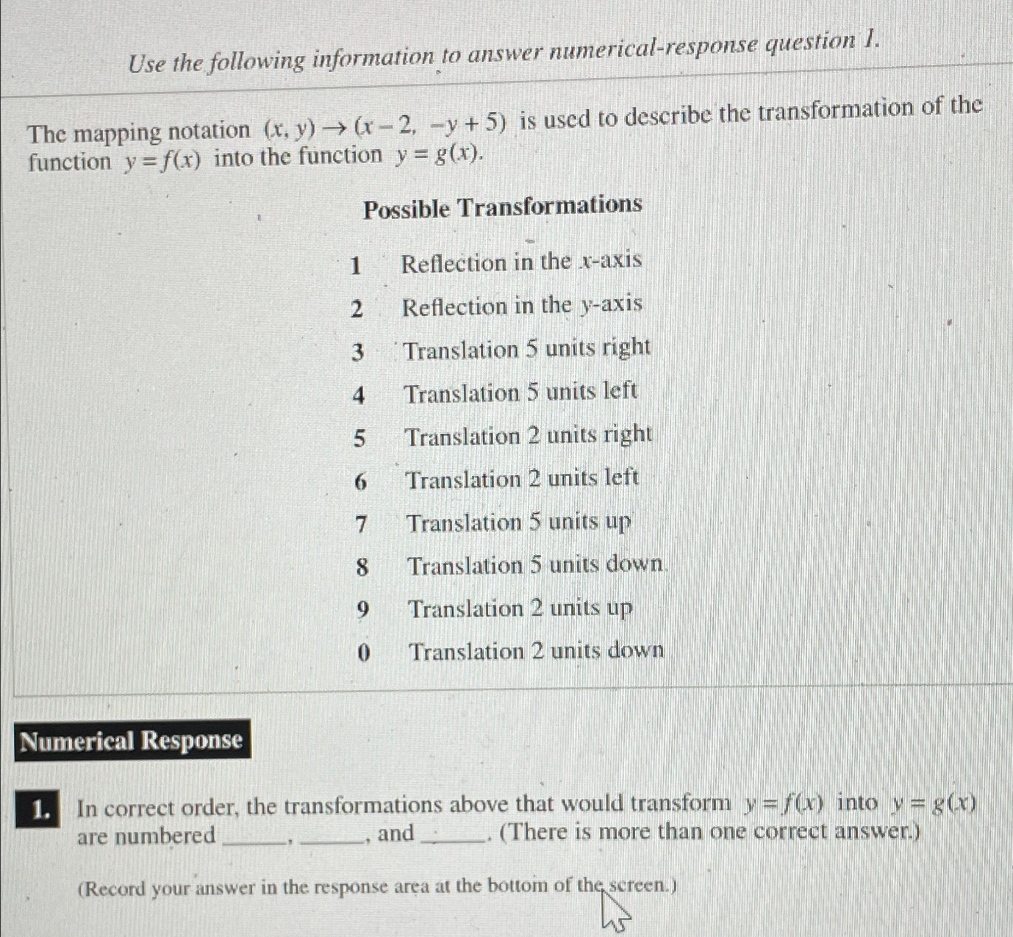 Solved Use the following information to answer | Chegg.com