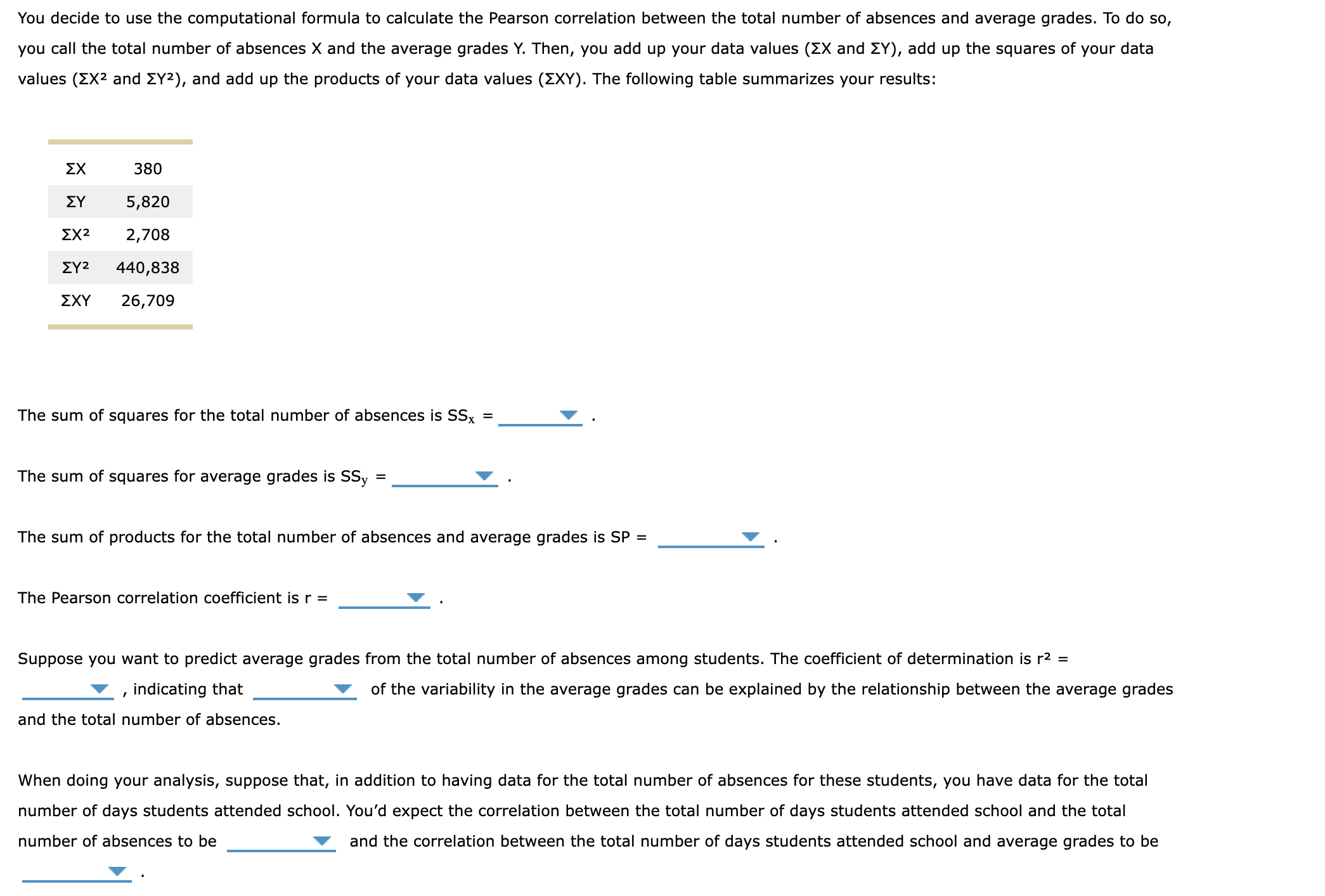 Solved You decide to use the computational formula to | Chegg.com