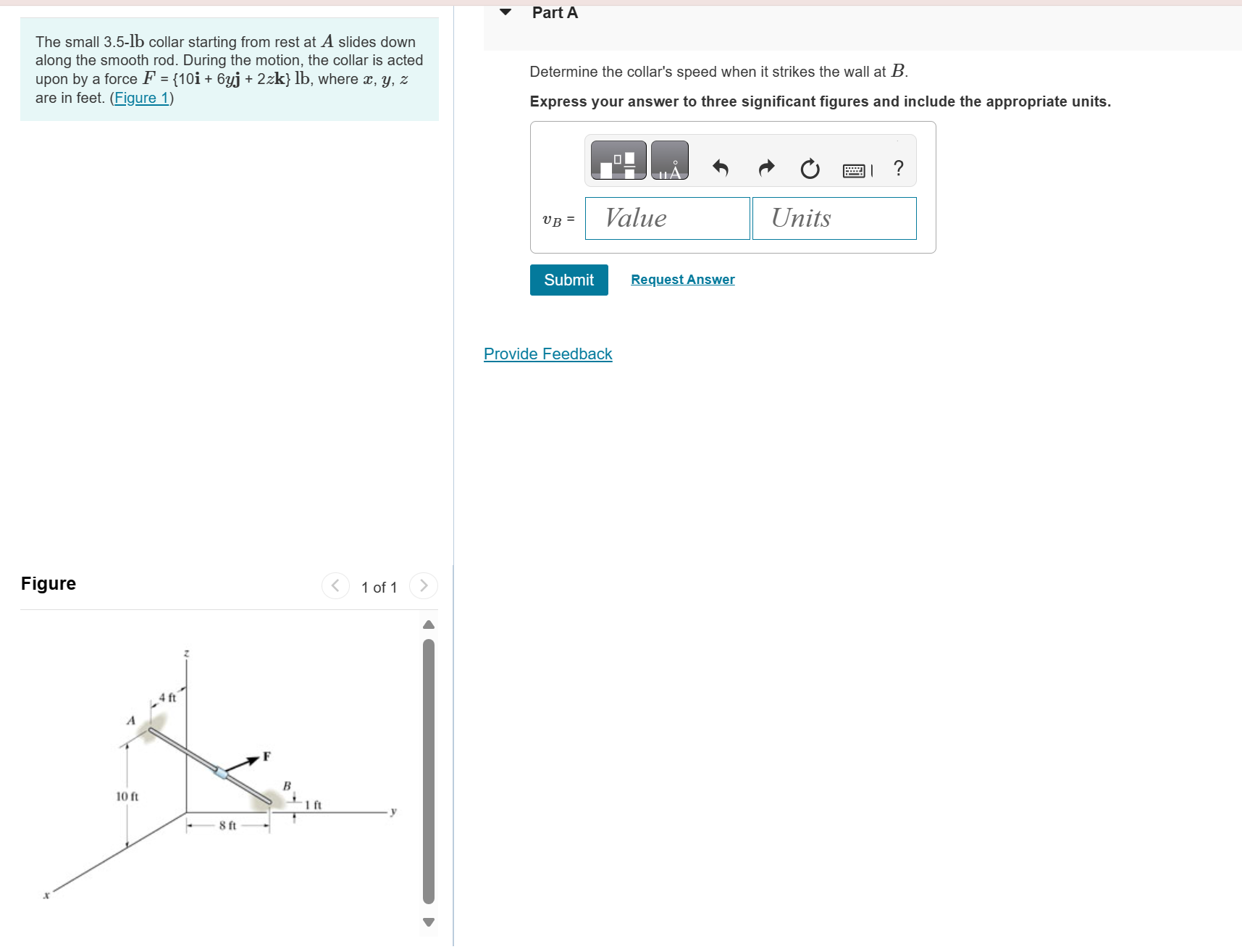 Solved Part AThe small 3.5-lb collar starting from rest at A | Chegg.com
