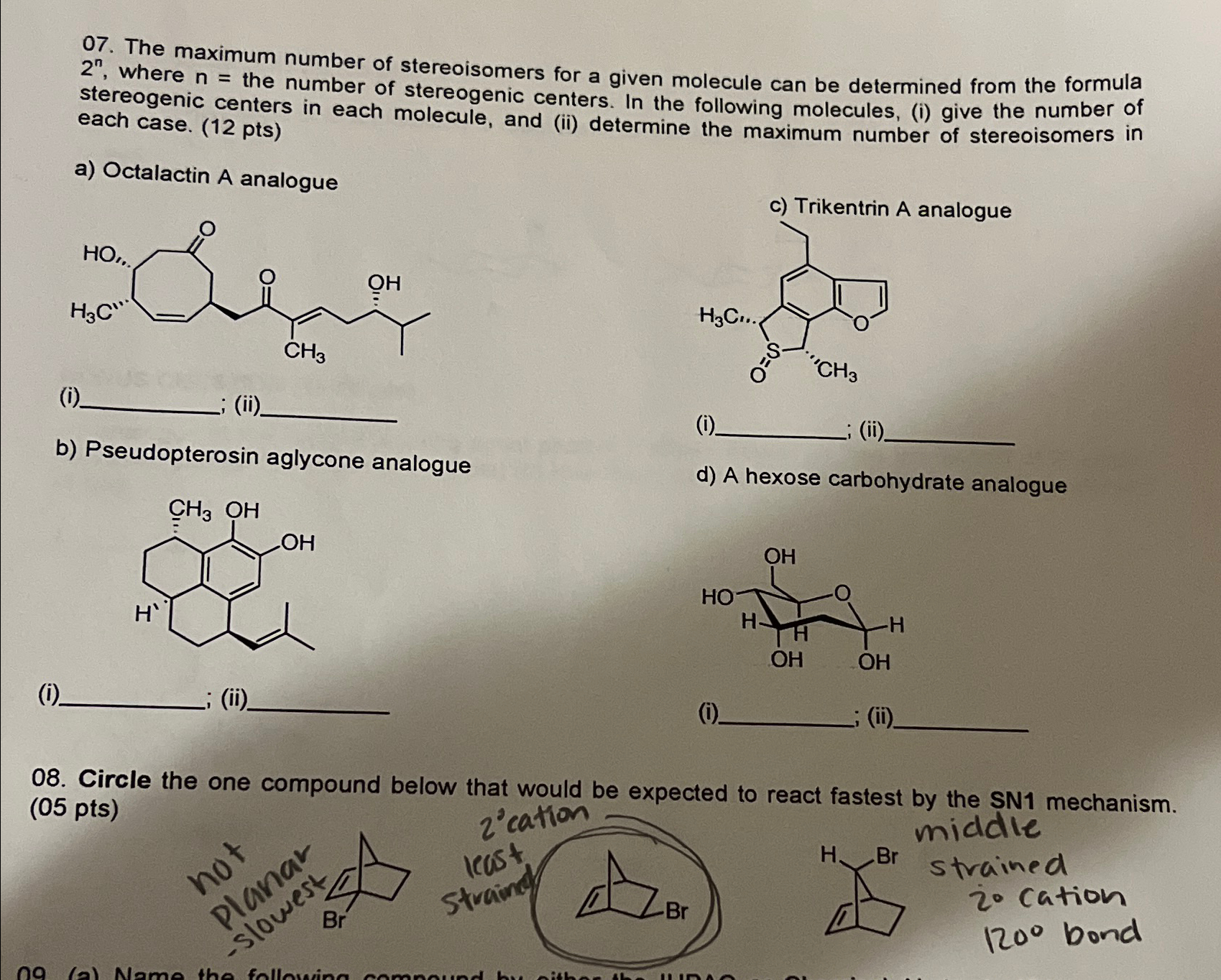 Solved The maximum number of stereoisomers for a given | Chegg.com