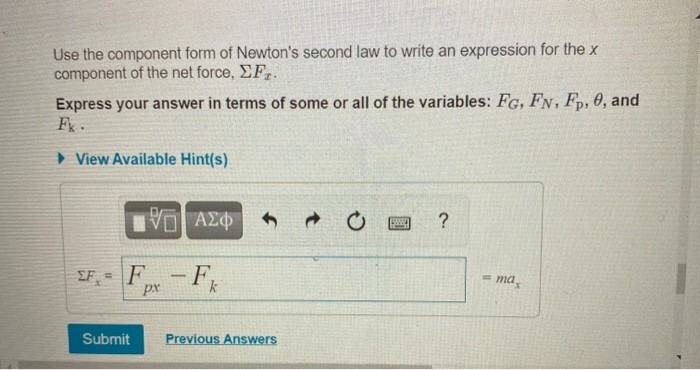 1 of 1 Use the component form of Newton's second | Chegg.com