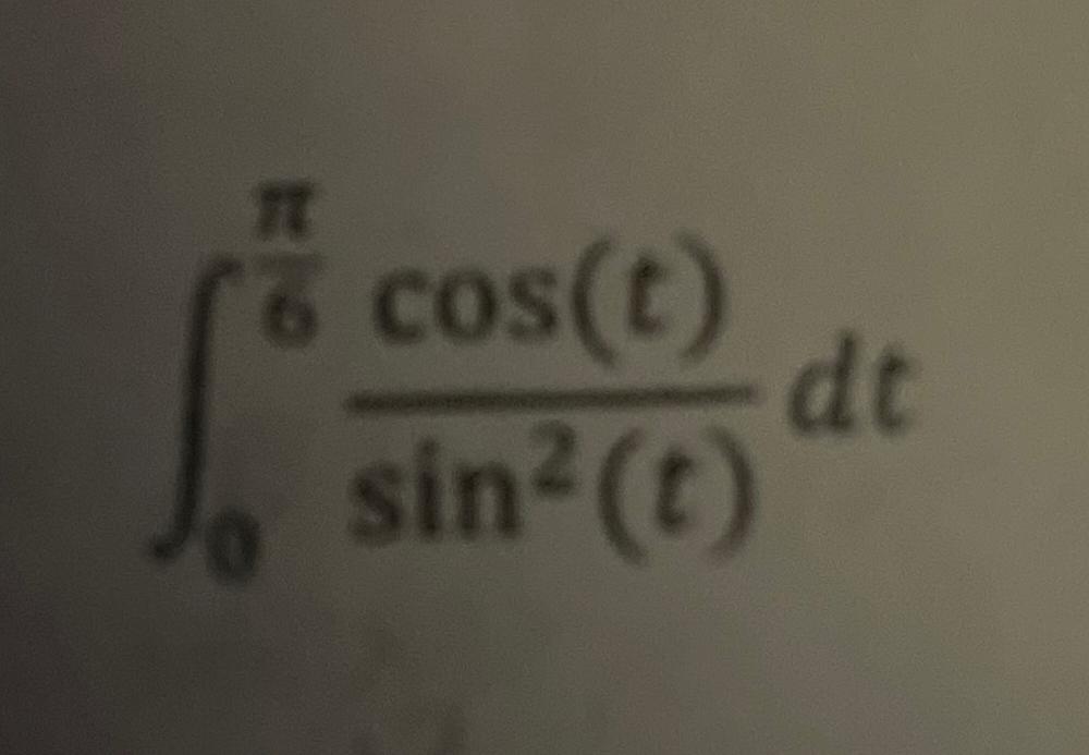 Solved ∫π12π6cos(t)sin2(t)dt | Chegg.com