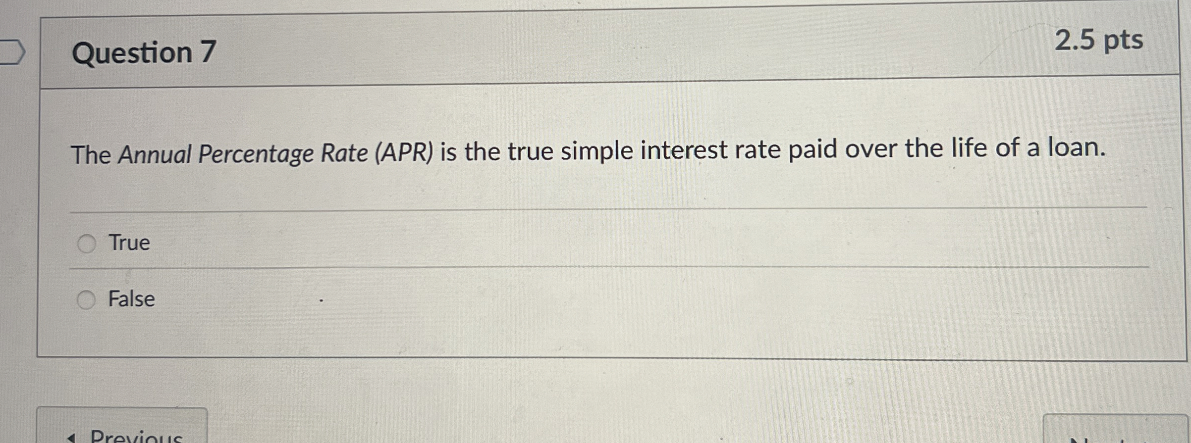 Solved Question 72.5 ﻿ptsThe Annual Percentage Rate (APR) | Chegg.com