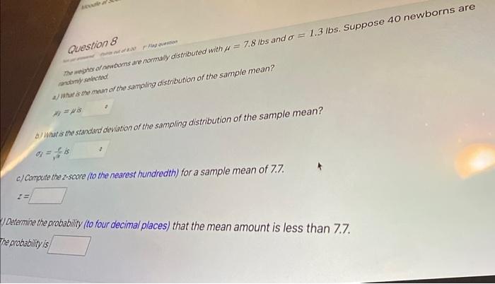 Solved Question 8 rociony selected 2) Mhe s the mean of the | Chegg.com