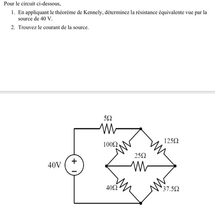 Solved For the circuit below,1. Applying Kennely's theorem, | Chegg.com