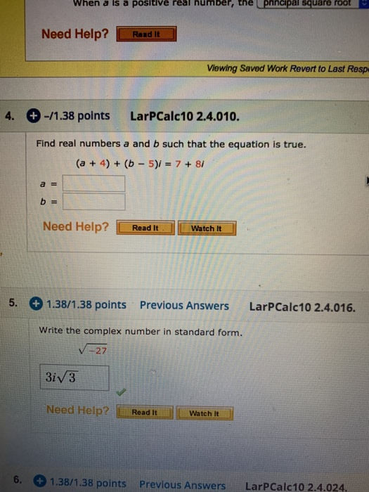 Solved when a is a positive real number, the principal | Chegg.com