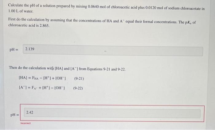 Solved Calculate the pH of a solution prepared by mixing | Chegg.com
