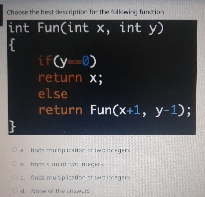 Solved Choose the best description for the following | Chegg.com